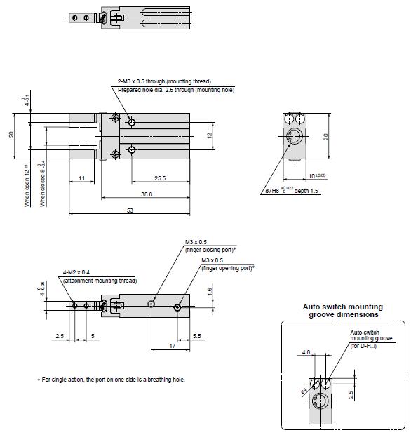 SMC Standard MHZ2 series Parallel type air gripper MHZ2-16D Double ...