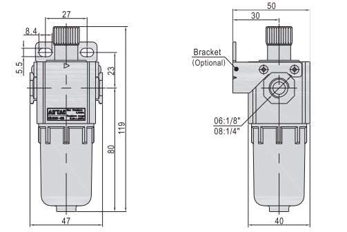 GL200-06 GL200-08 group air preparation Airtac precision GR series ...