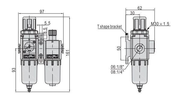 GFC200-06 GFC200-08 Pneumatic Components Airtac control unit GFC series ...